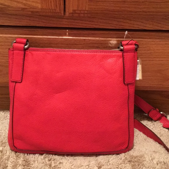 Fossil | Bags | Nwt Fossil Brand Leather Crossbody Purse Bag Red | Poshmark